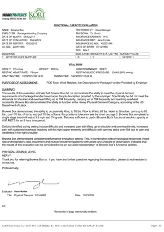 Brown Box Employer FCE Sample | PDF