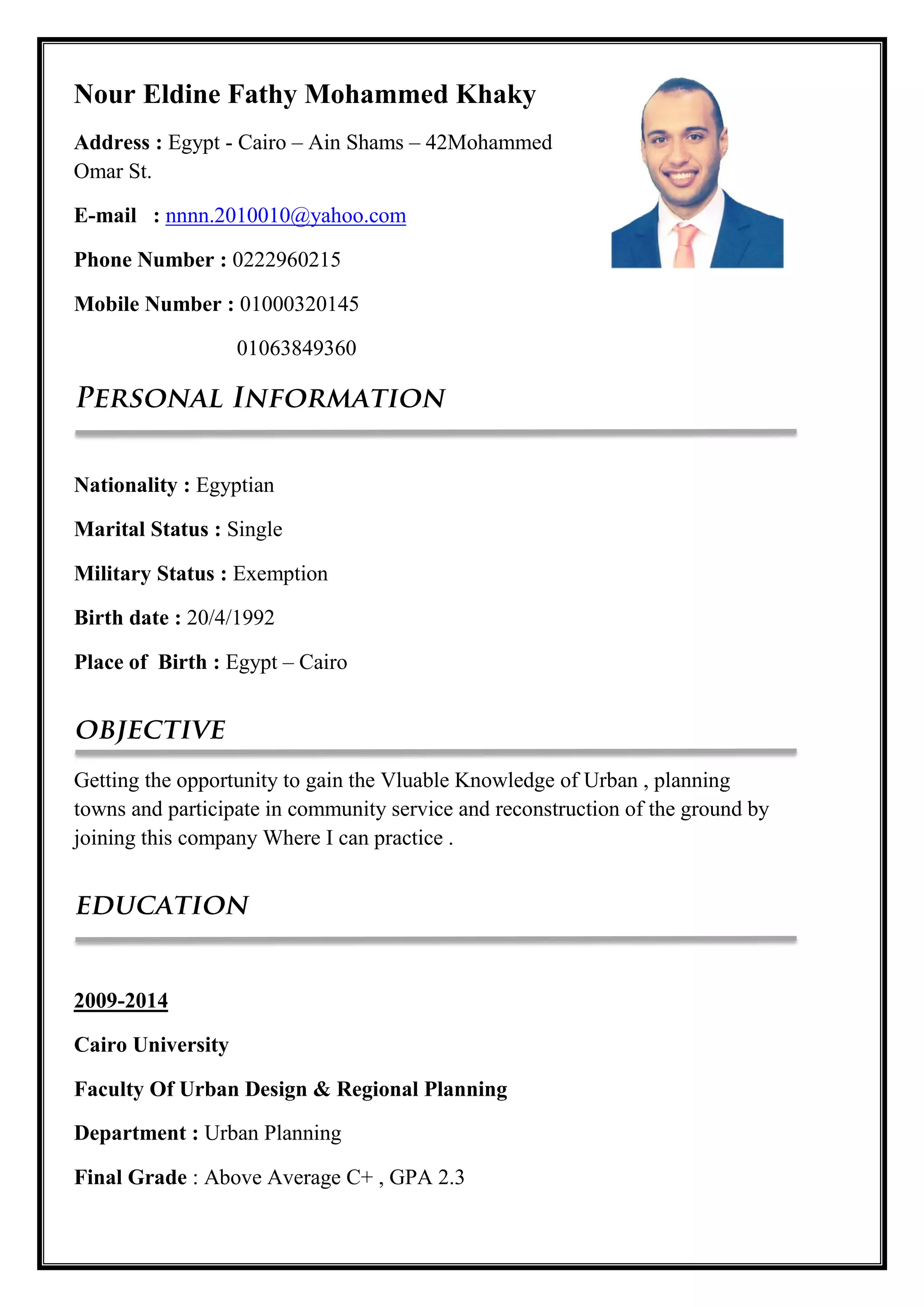 Nour Eldine English CV | PDF