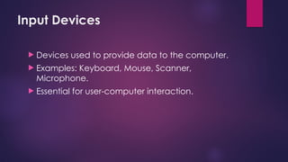 Computer Hardware Components and it's basics | PPTX
