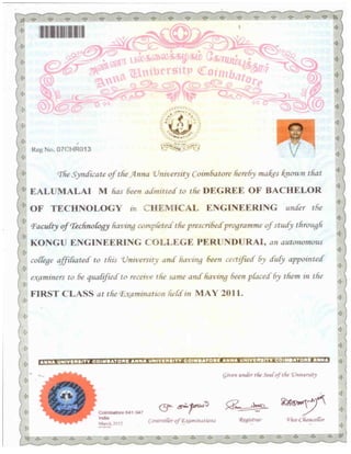 B.Tech - Chemical Engineering | PDF