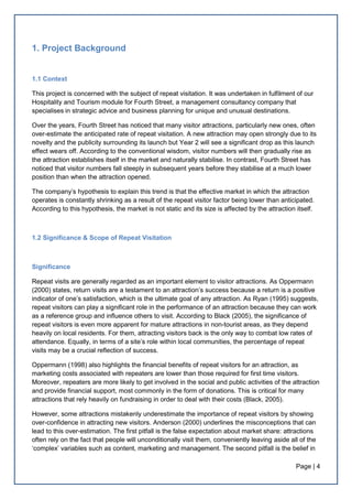 Repeat Visitation to Visitor Attractions - Report for Fourth Street | PDF