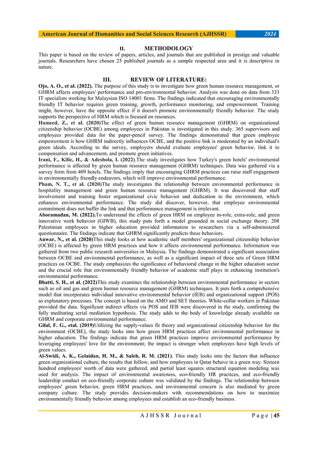 A Review on Impact of Green Human Resource Management (GHRM) on ...