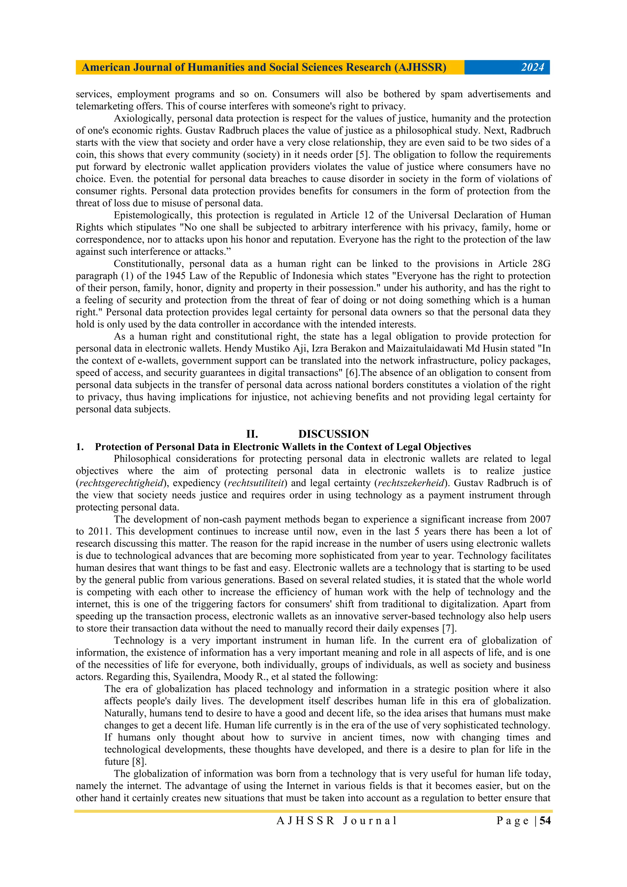 Philosophy of Personal Data Protection in Electronic Wallets | PDF