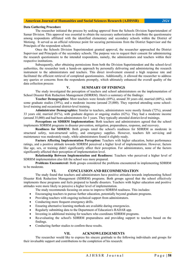 DISASTER RISK REDUCTION IMPLEMENTATION AND EXTENT OF READINESS OF ...