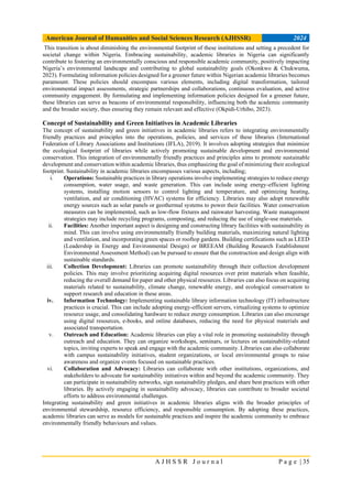 Academic Library Sustainability and Green Initiatives in Nigeria: A Paradigm Shift in ...