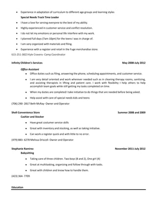 College%20Resume%202014 | PDF