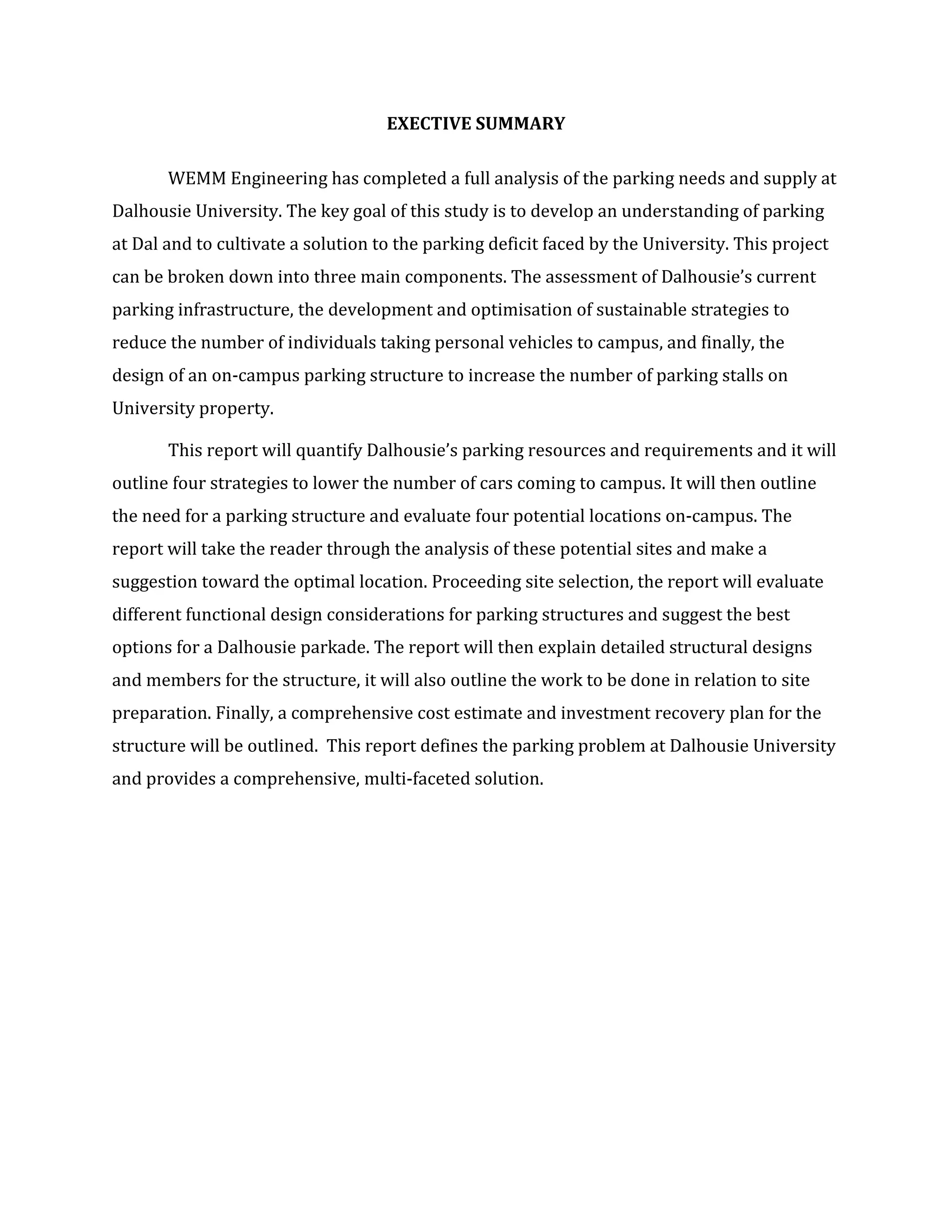 Dalhousie Parking Project Final Report | PDF