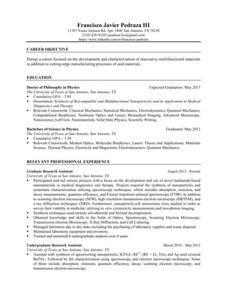 Resume - Francisco J Pedraza | PDF