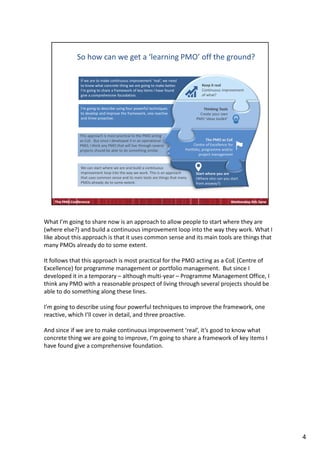 The Learning PMO (UK PMO conf 2016) | PDF