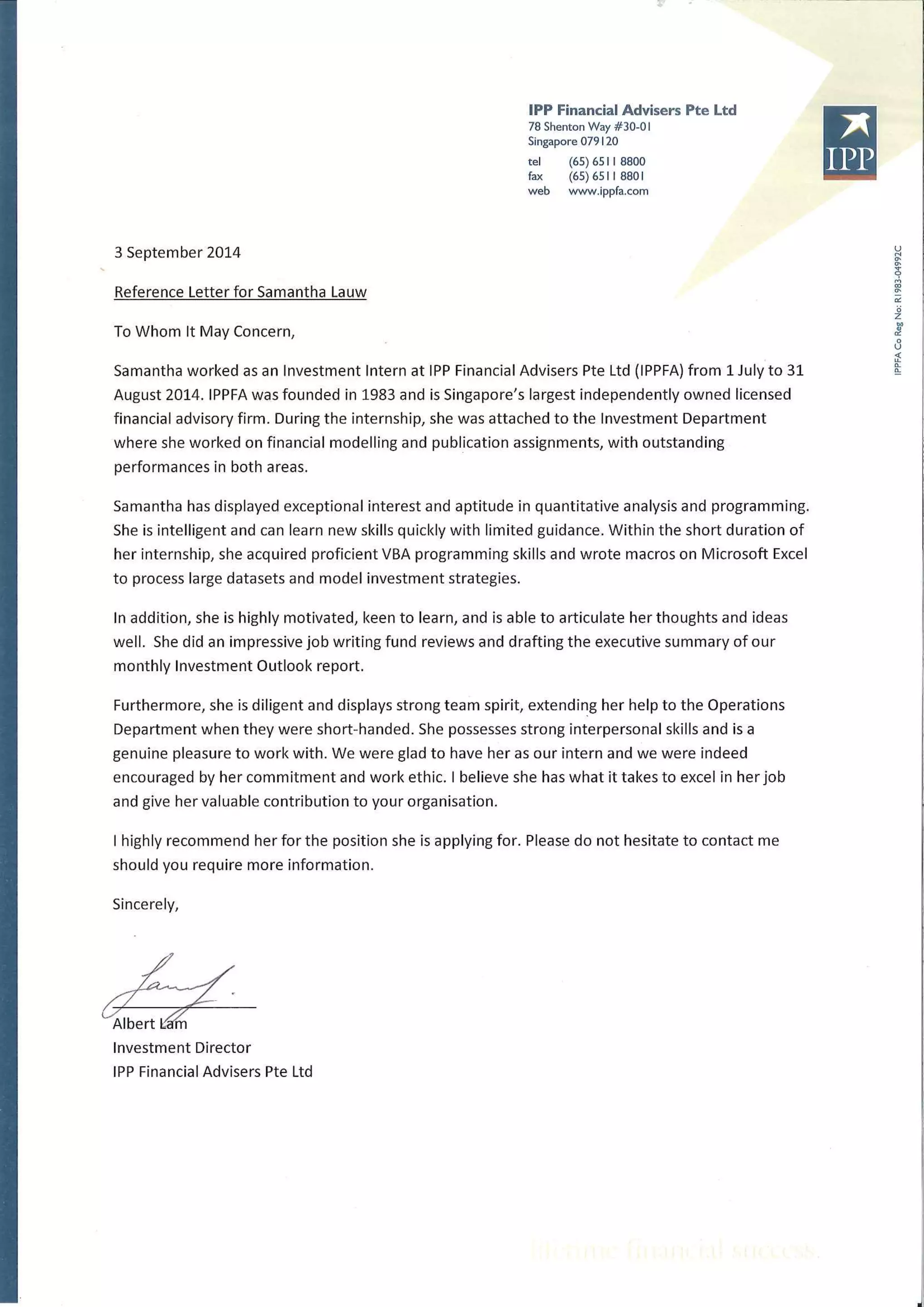 IPPFA Reference Letter (General) | PDF