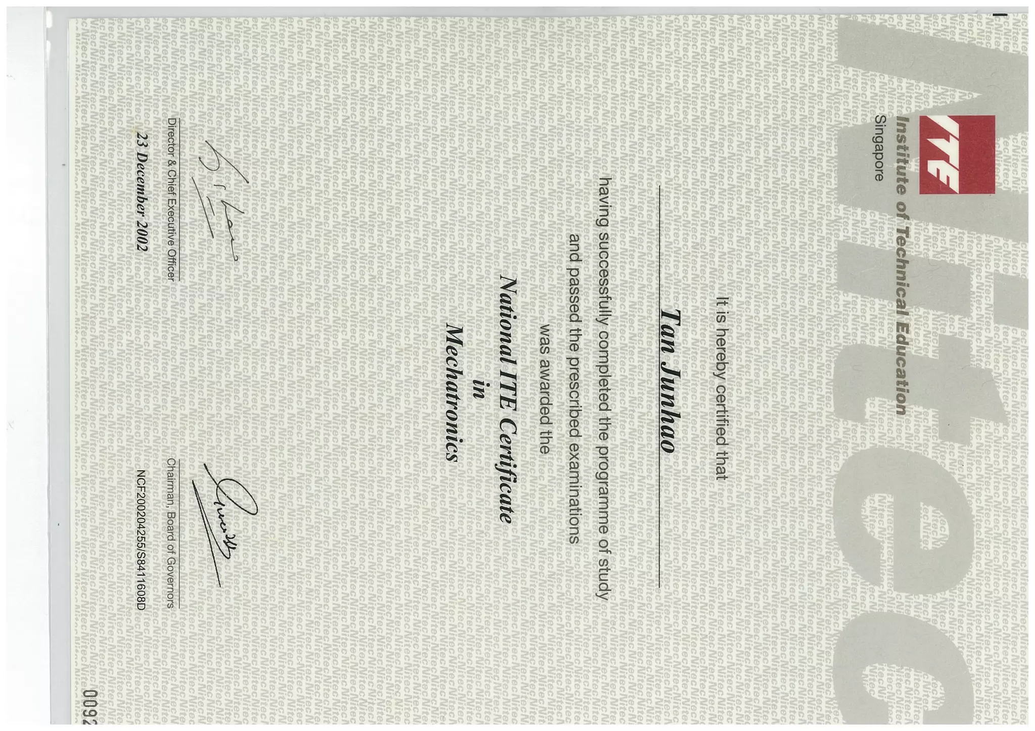 NITEC in Mechatronics | PDF