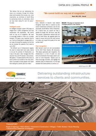 IMIESA August 2015 SANRAL | PDF | Construction Industry | Industries