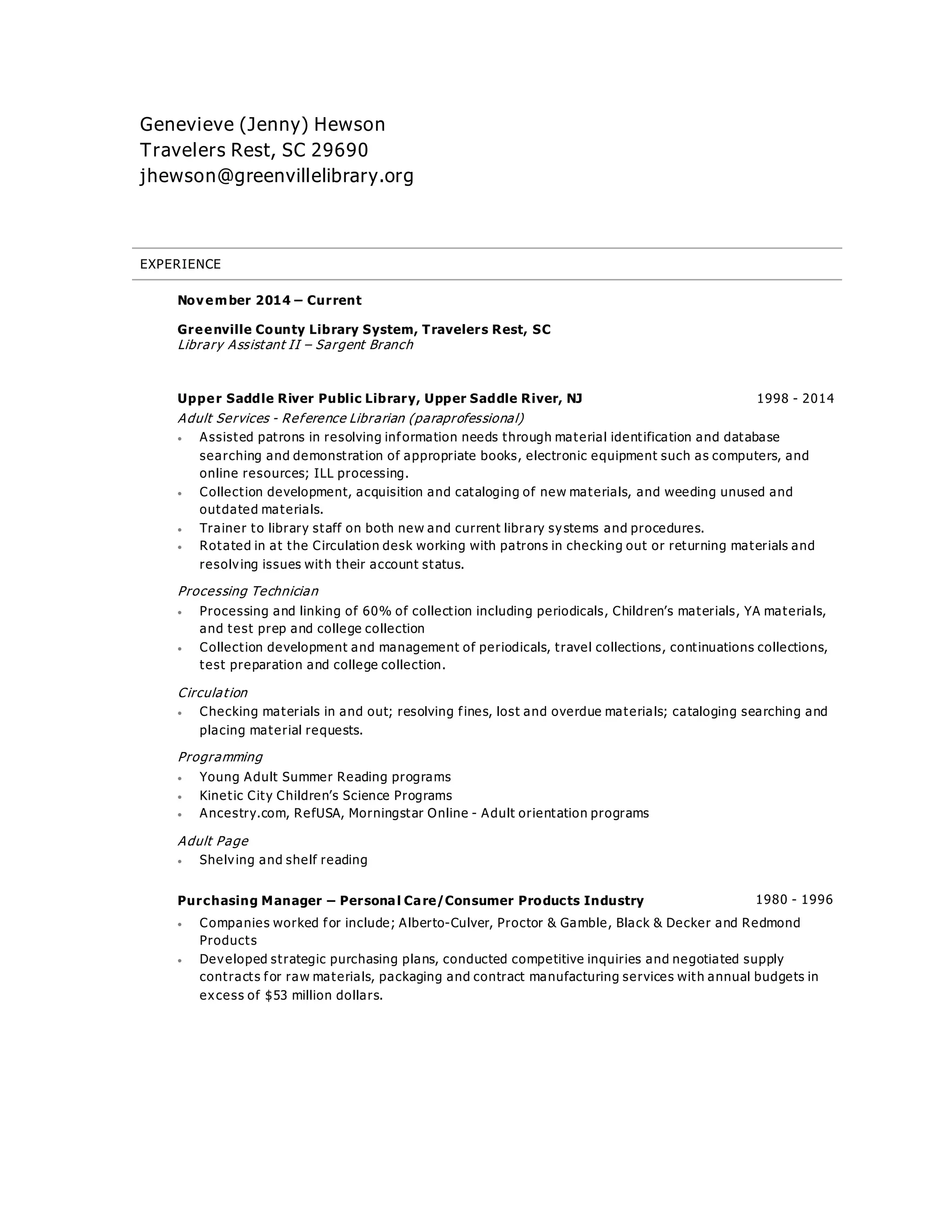 Library Resume for linked in | PDF