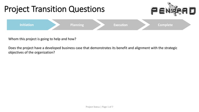 Project Transition Questions | PDF
