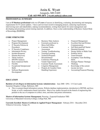 Anita K Wyatt Resume (01192016) | DOC