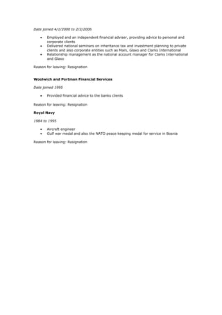 Mike Furniss - CV | PDF