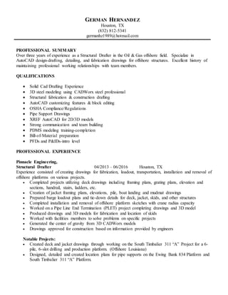 German's Drafting Resume | DOCX | Civil Engineering Industry | Industries