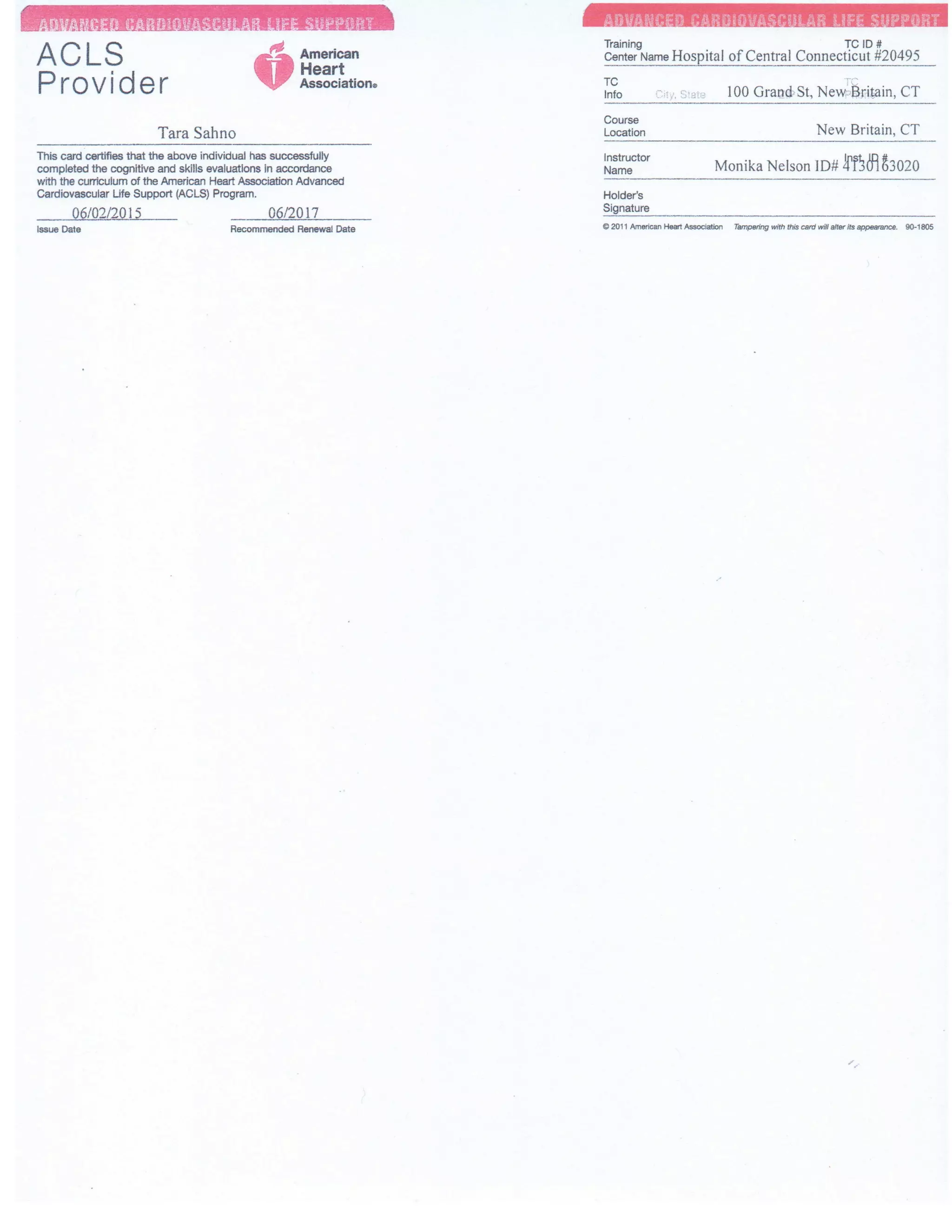 Tara ACLS Provider | PDF