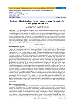 Designing Flood-Resilient Urban Infrastructures: Strategies for Low-Lying Coastal Cities | PDF