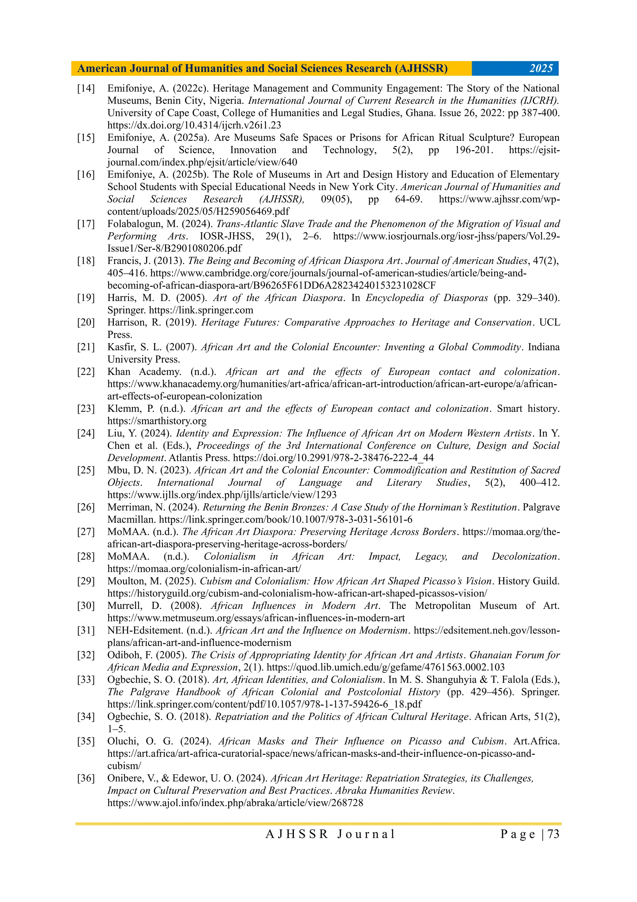 Trans-Atlantic Migrations of 19th and 20th Century African Arts: Gains and Perils | PDF