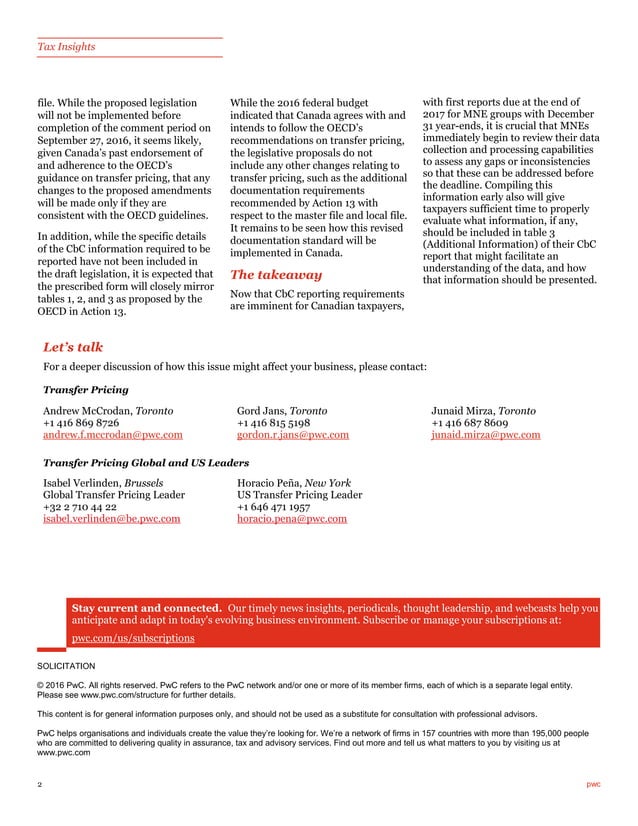 pwc-TP-Canada-proposed-CbCR | PDF