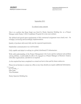 Husky Reference Letter | PDF