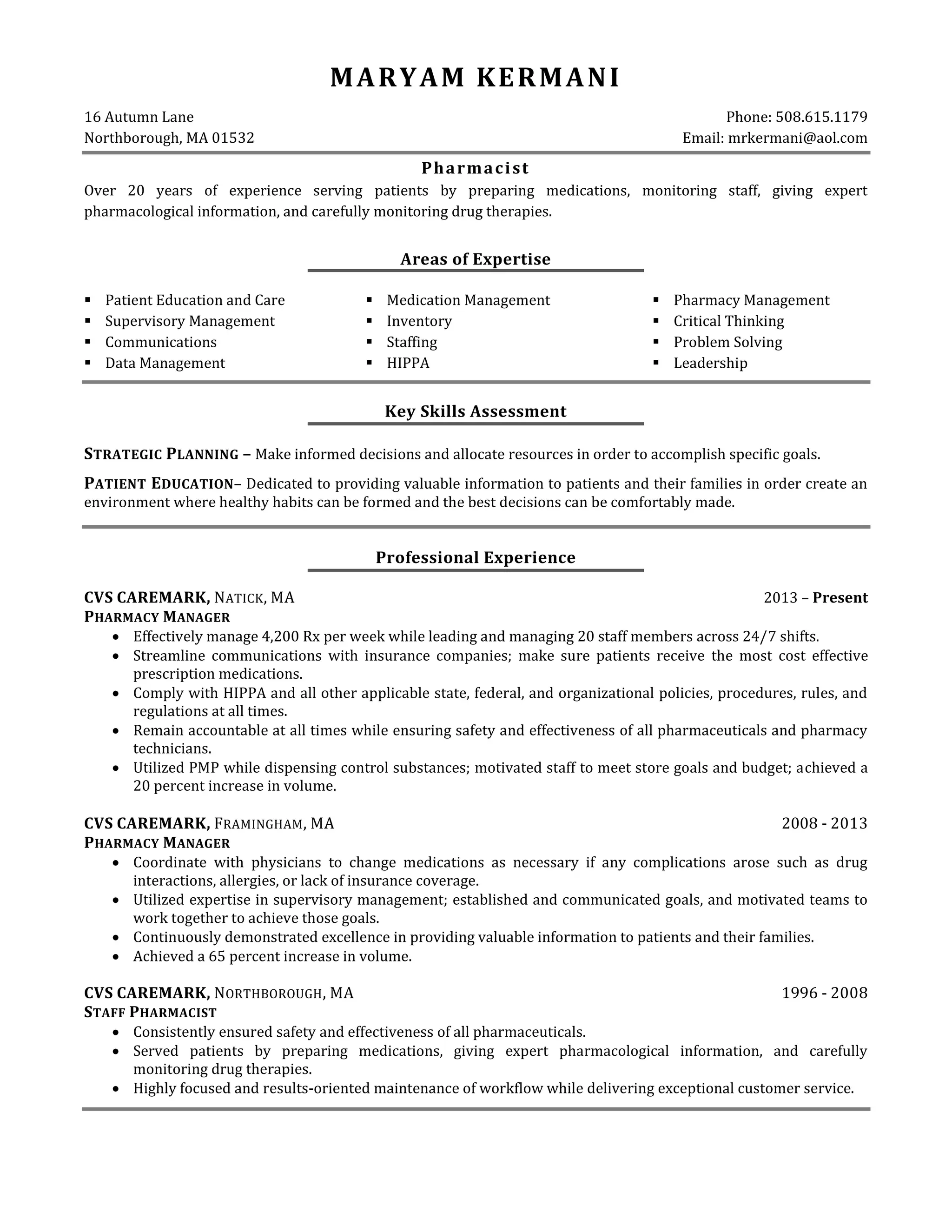 Maryam Kermani Resume Pdf