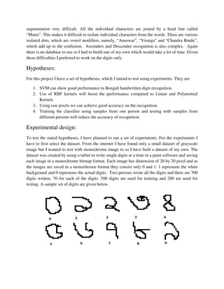 Project report - Bengali digit recongnition using SVM | PDF