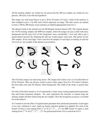 Project report - Bengali digit recongnition using SVM | PDF