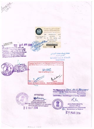 B.E MECHANICAL DEGREE ATTESTED CERTIFICATE | PDF