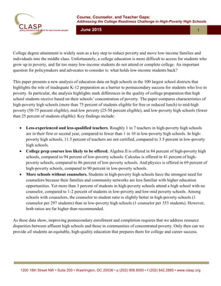 CollegeReadinessPaperFINALJune | PDF | College Planning | College Education