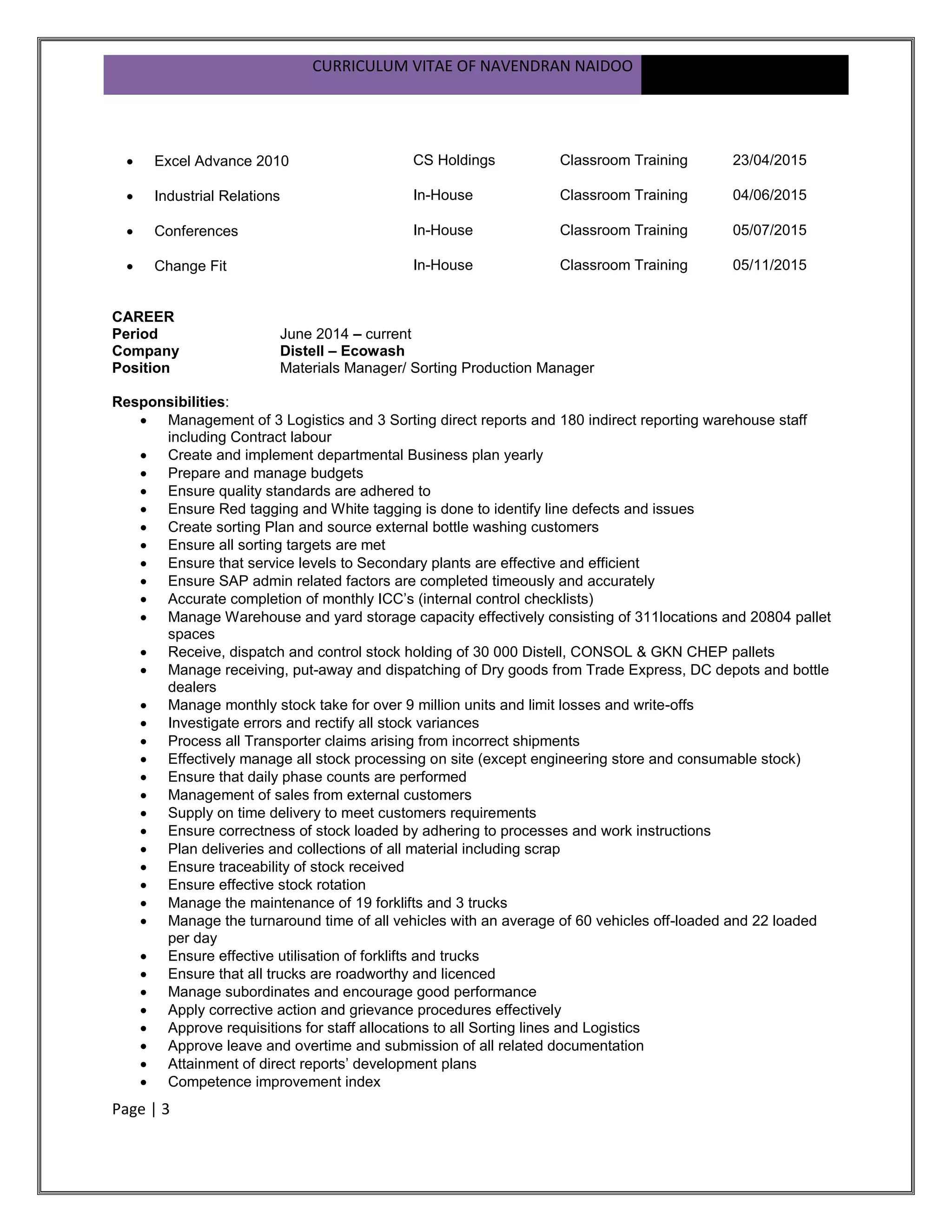 N Naidoo CV_201702 | PDF