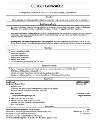 Sergio Gonzalez Resume | DOCX | Soccer | Sports