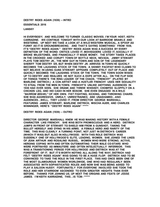 Destry Rides Again (1939) (Universal pool title) | DOCX