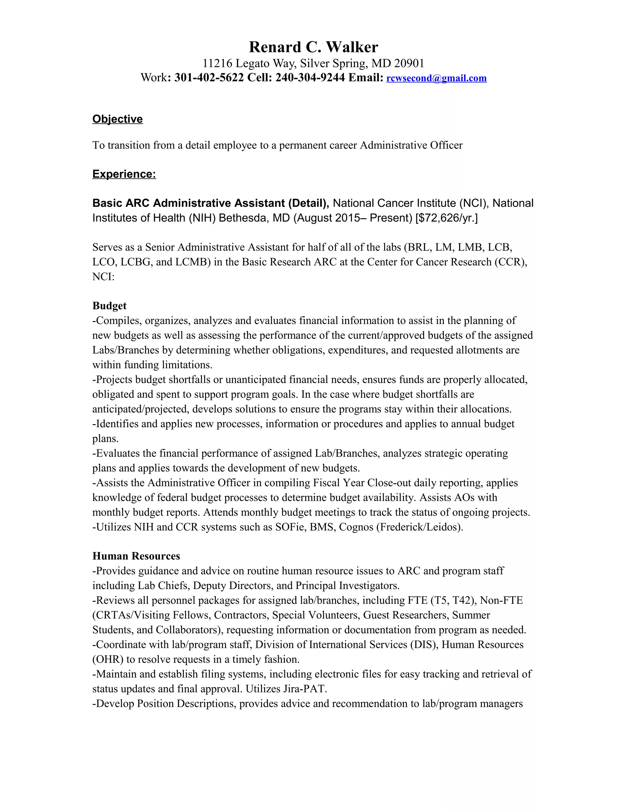 Walker Resume1 | DOC