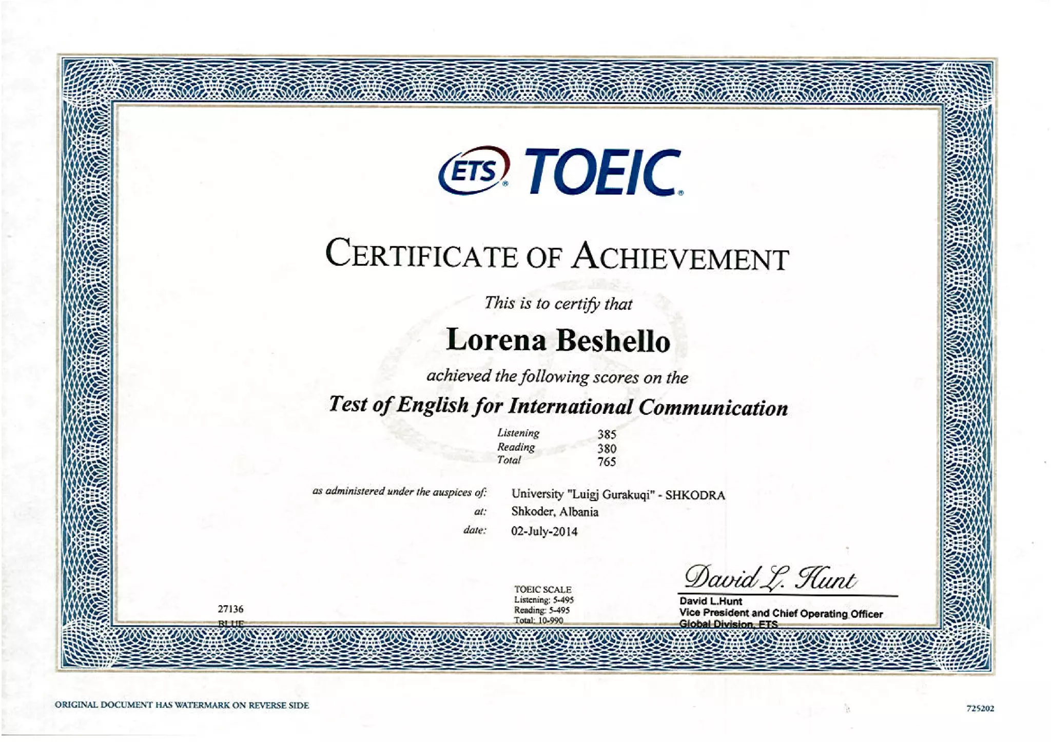 TOEIC Certification | PPT
