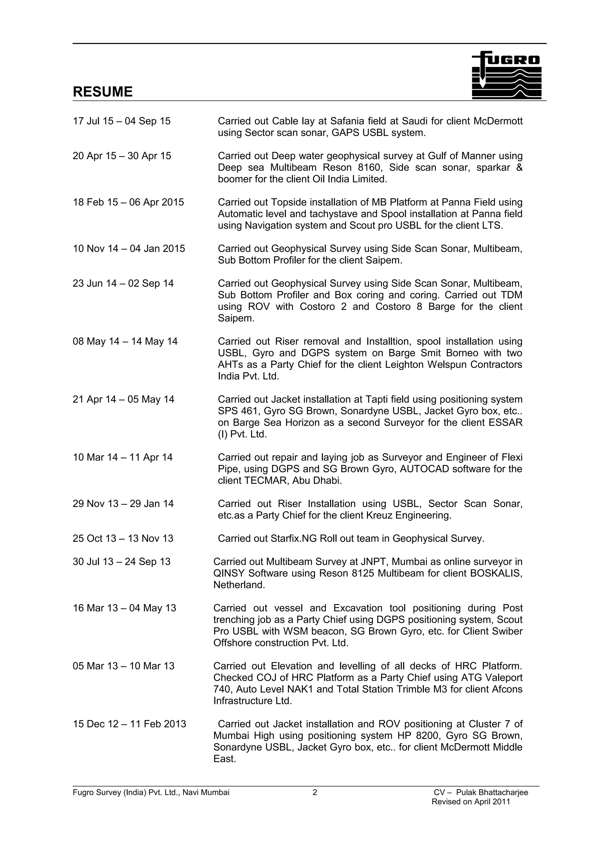 Pulak Bhattacharjee-CV | DOC