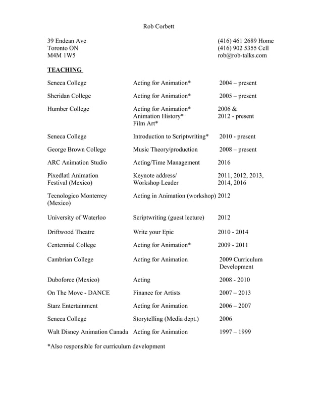 Rob's resume | DOC