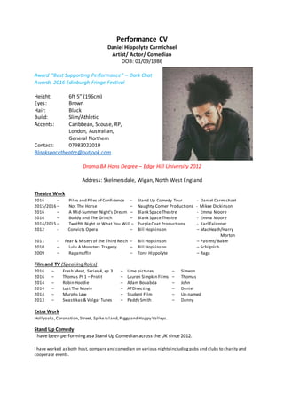 Performance CV | DOCX