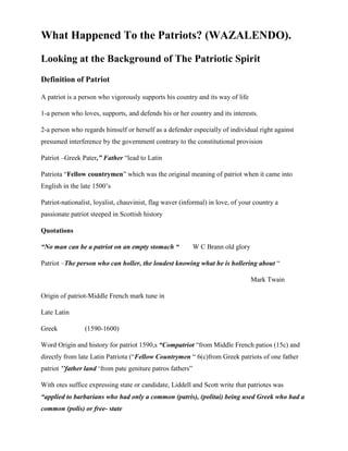 Patriot - Final Version | PDF