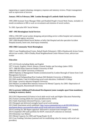 CV 2016 angela | ODT | Eldercare | Family and Relationships