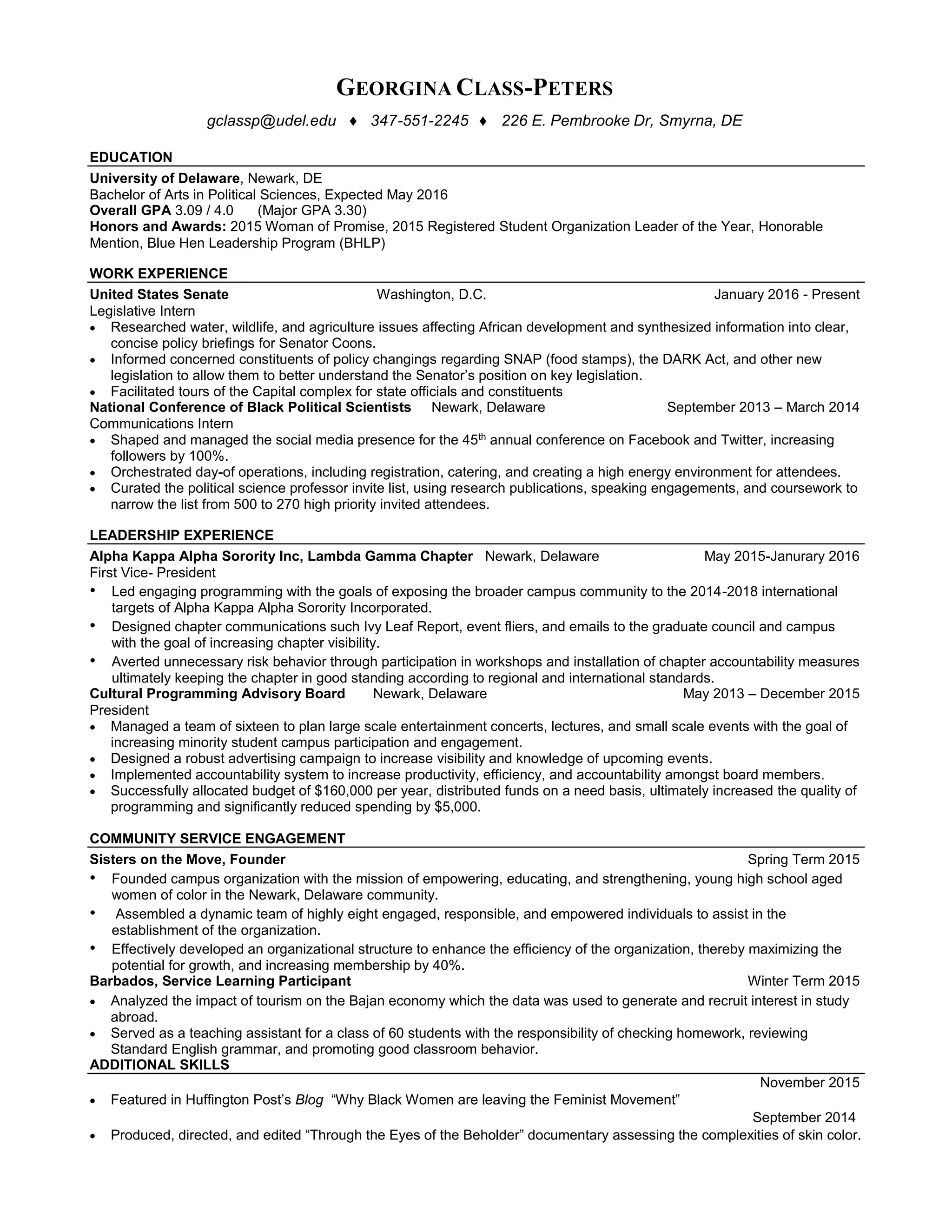 ClassPeters Resume 01 | PDF | Undergraduate Education | College Education