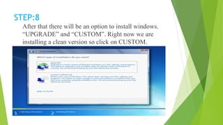 WINDOW 7 INSTALL PROCESS | PPT