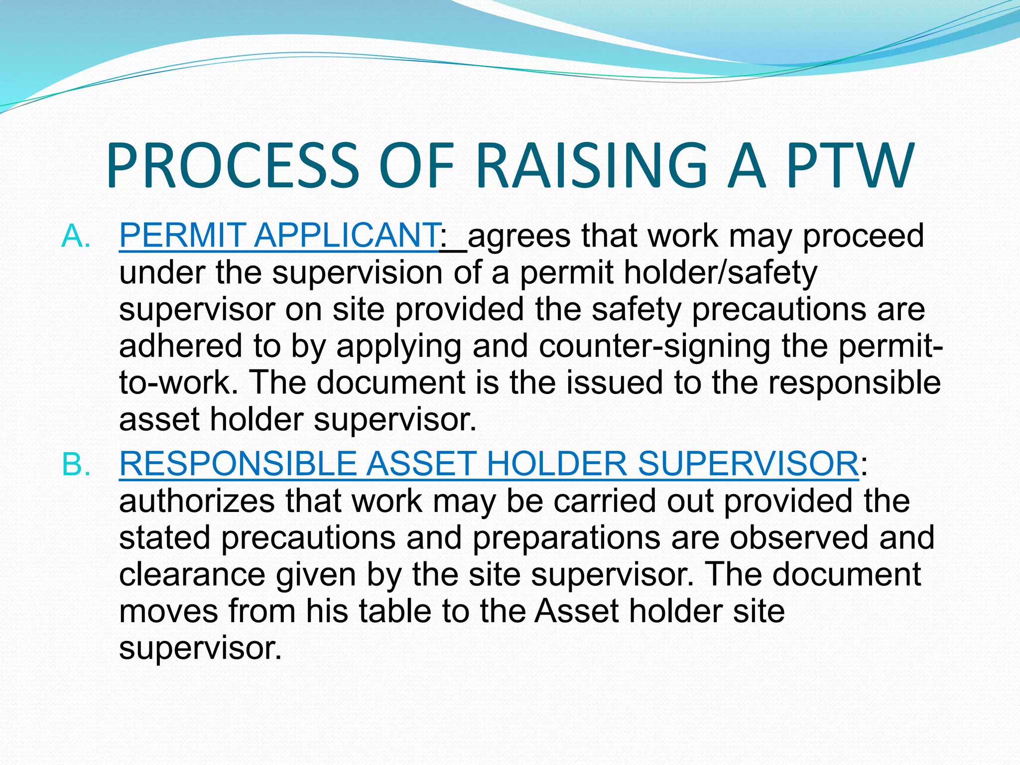 PPT ON PERMIT TO WORK, by Ekemezie E | PPTX