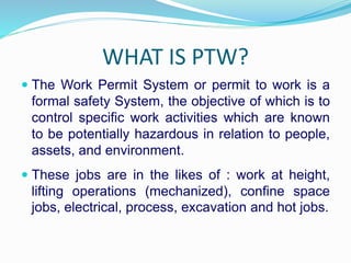 PPT ON PERMIT TO WORK, by Ekemezie E | PPTX