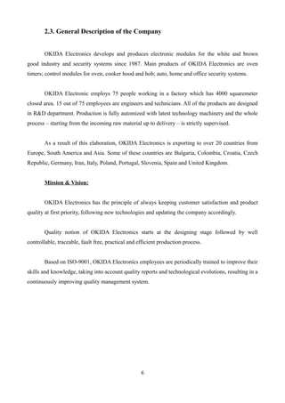 OKIDA Electronics Internship Report | PDF