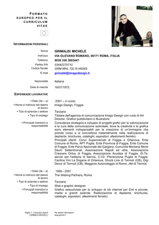 CV-GRIMALDI MICHELE-RMA | PDF