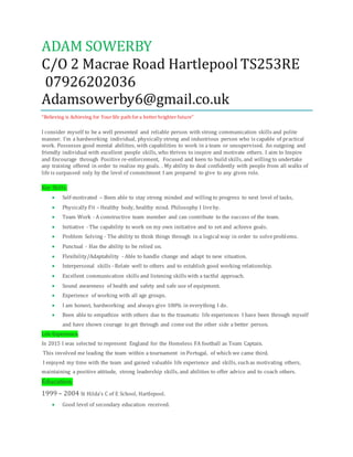 Adam Sowerby CV | DOCX