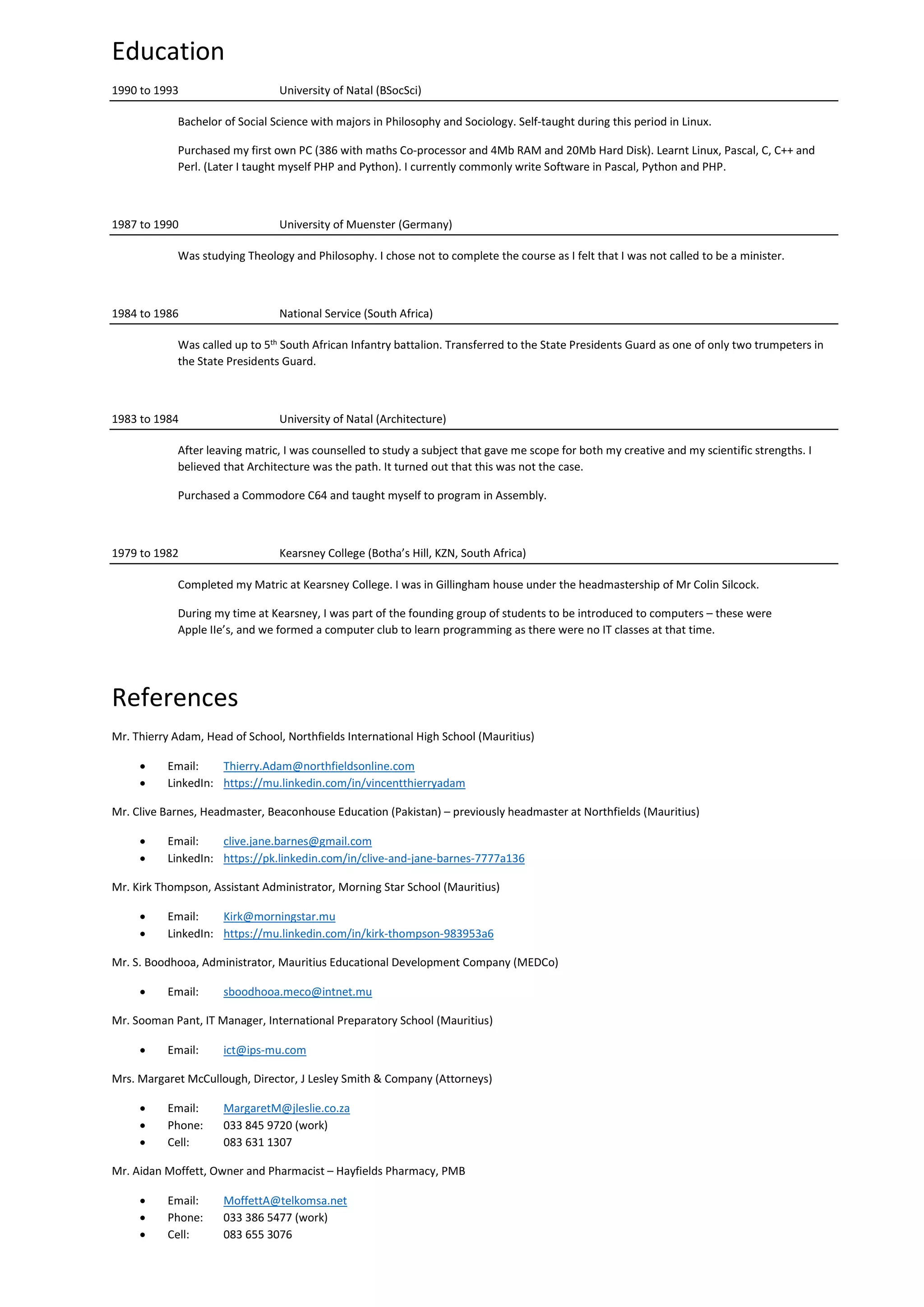 Josef Moffett - CV_short | PDF