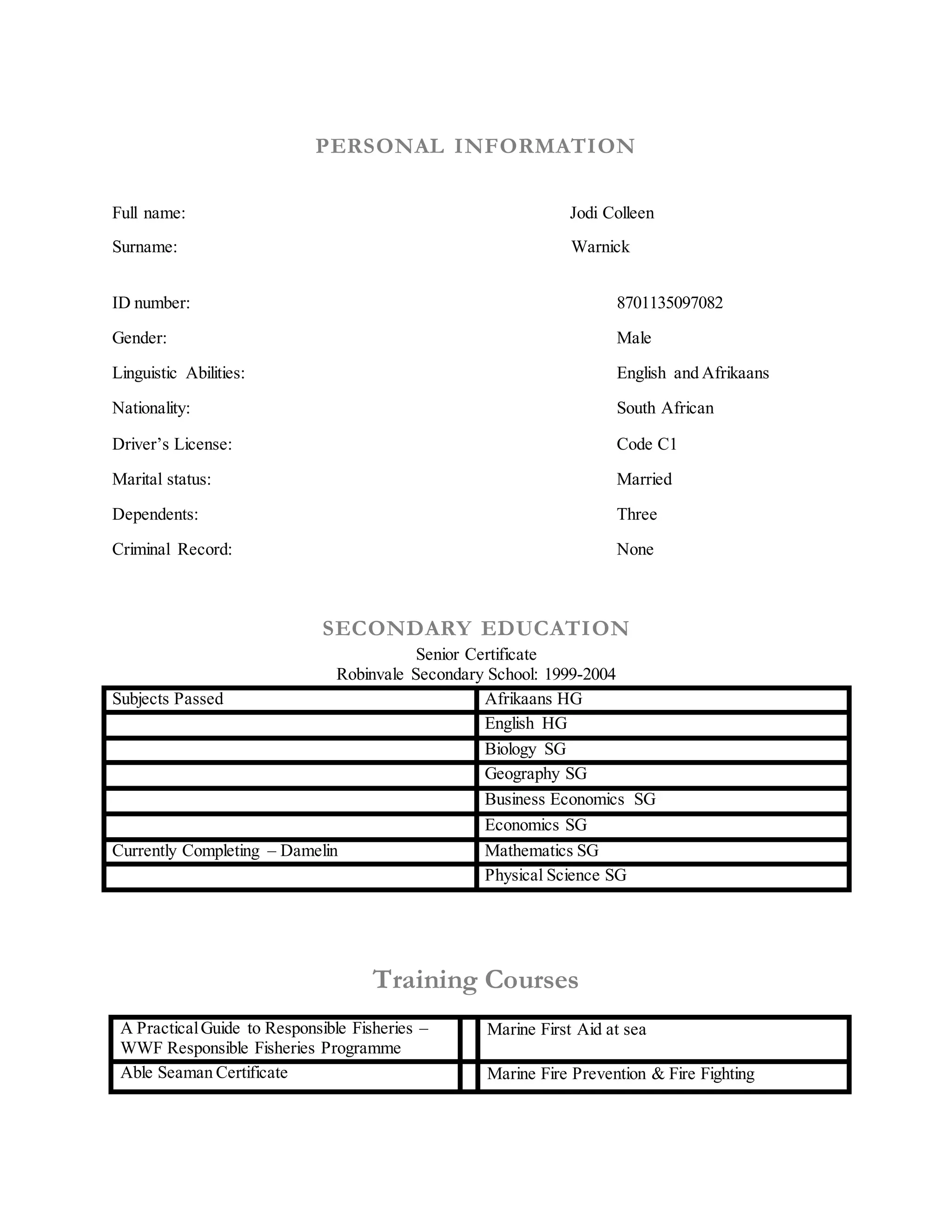 Jody Warnick CV 2014 new | DOCX